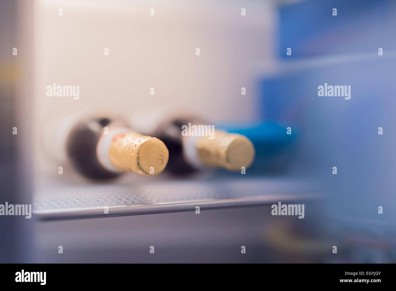Two beer bottles side by side in a fridge Stock Photo - Alamy