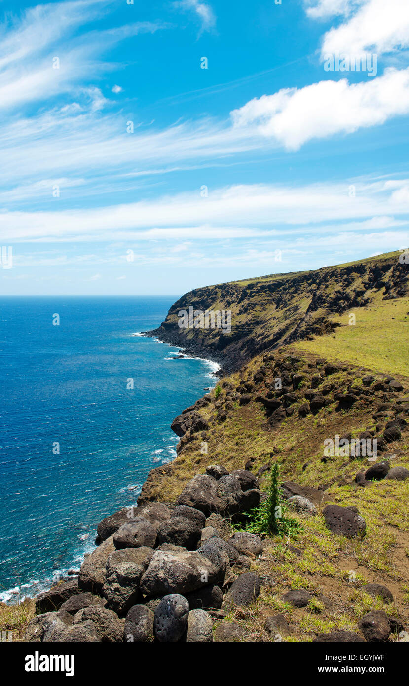 Chile, Easter Island, cliff coast Stock Photo - Alamy