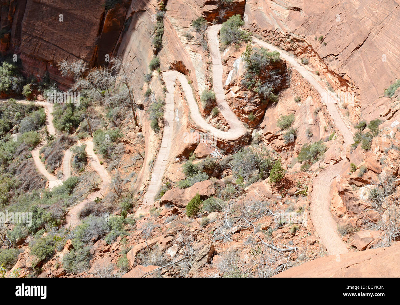 Trail leading up to Angels Landing, Zion National Park, Utah Stock ...
