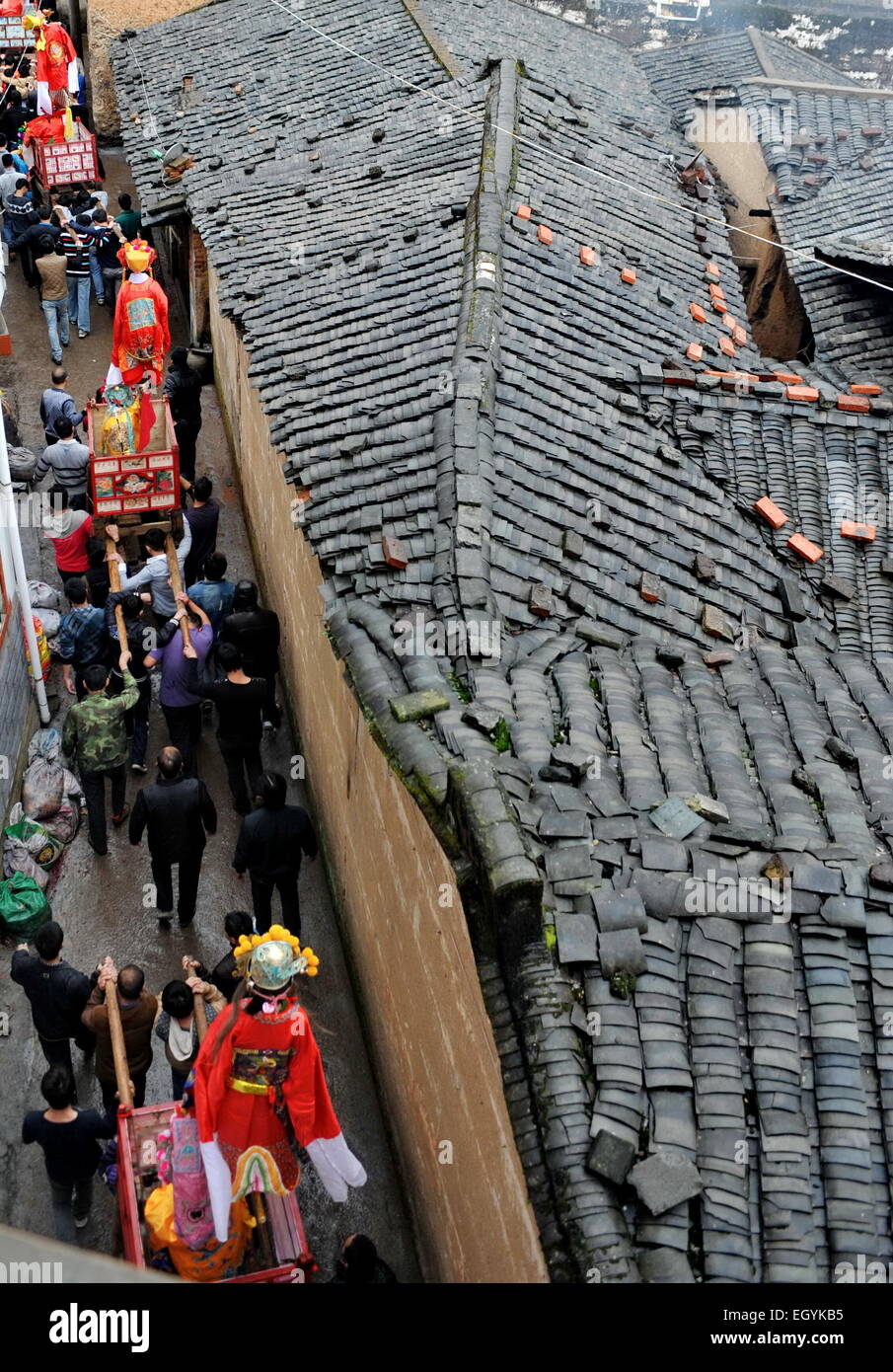 Longyan, China's Fujian Province. 4th Mar, 2015. Villagers take part in ...