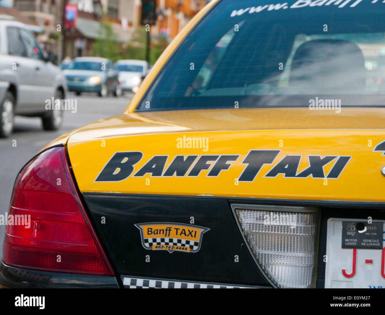 Banff Taxi Banff Alberta Canada Stock Photo - Alamy
