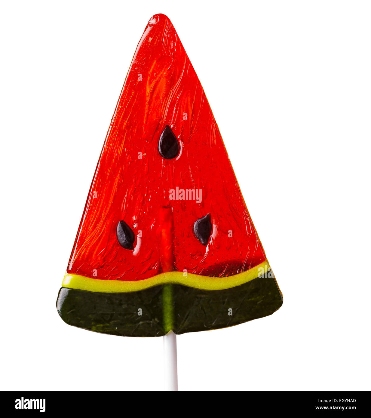 lollipop in the form of a watermelon isolated on a white background ...