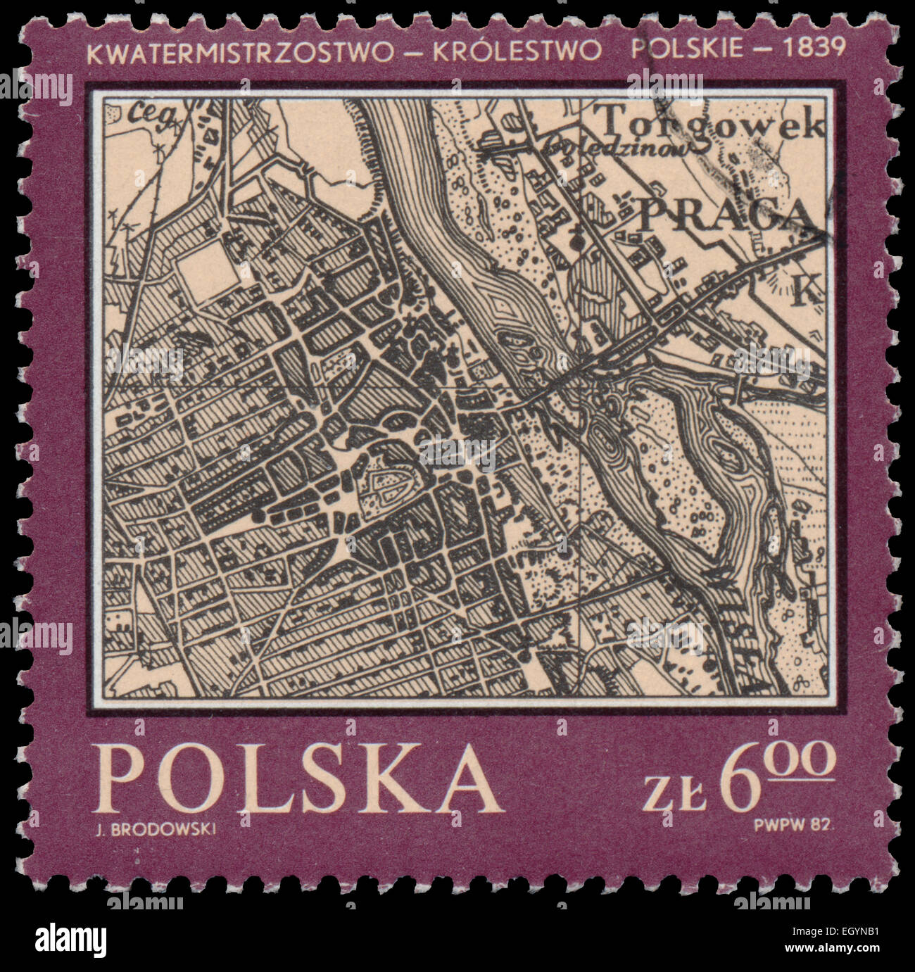 Old map of warsaw hi-res stock photography and images - Alamy