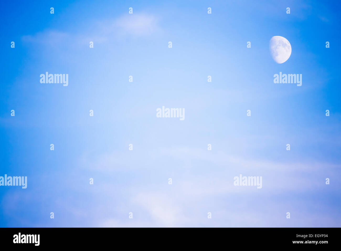 Germany, Hamburg, sky with clouds and moon Stock Photo - Alamy
