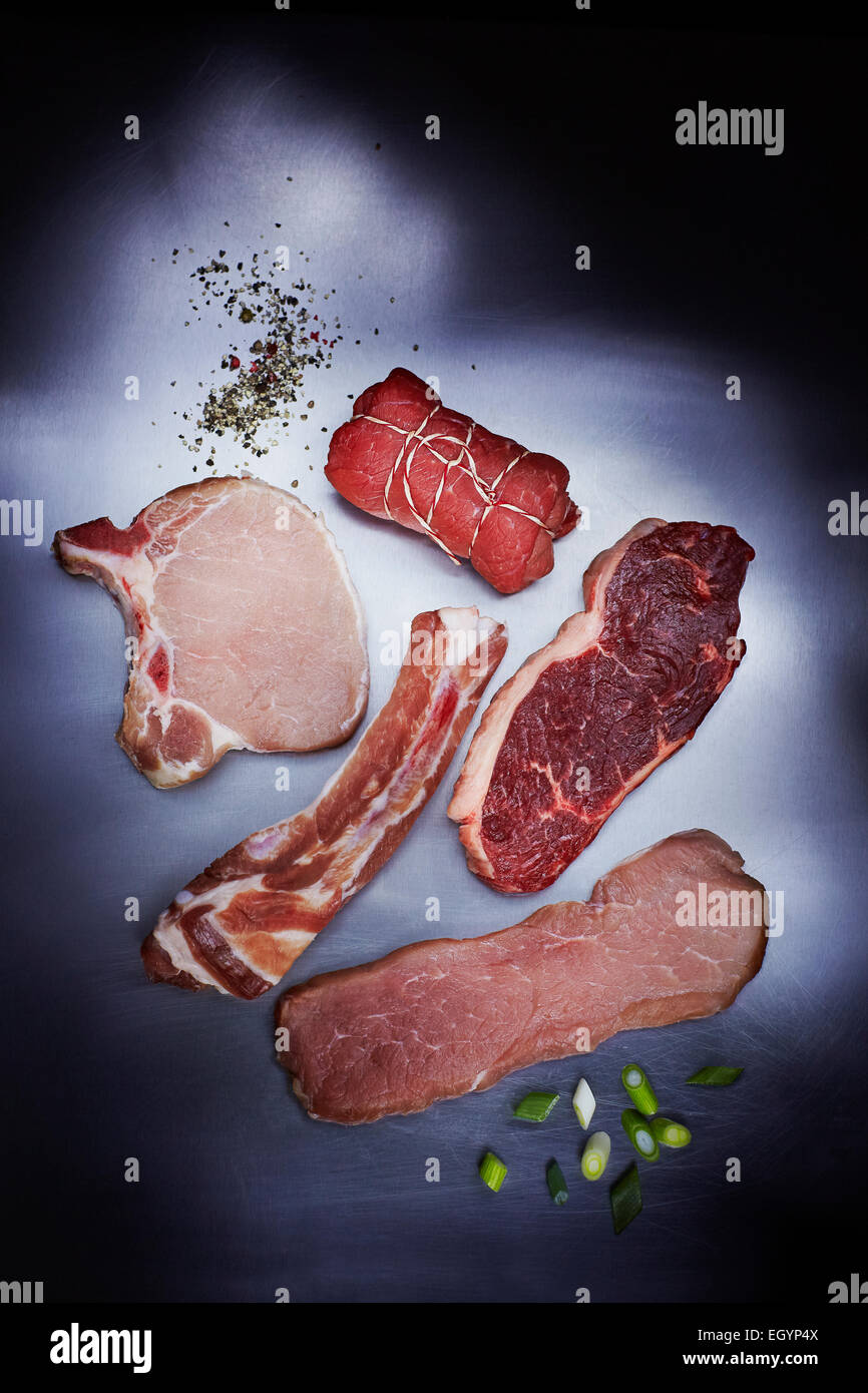 Assortment of raw meat Stock Photo - Alamy