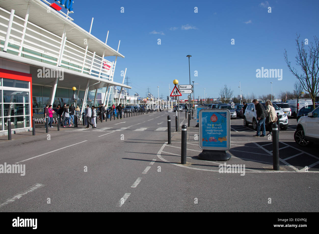Tesco Extra entrance Stock Photo - Alamy