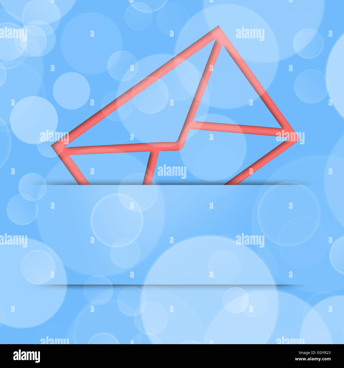 illustration of a red envelope on a blue background Stock Photo - Alamy