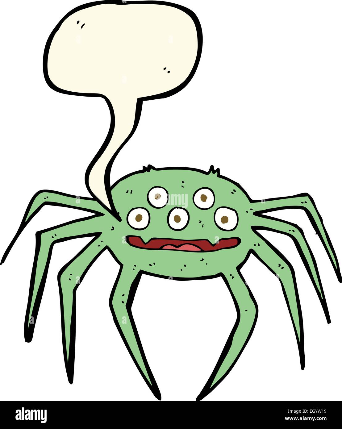 cartoon halloween spider with speech bubble Stock Vector Image & Art ...