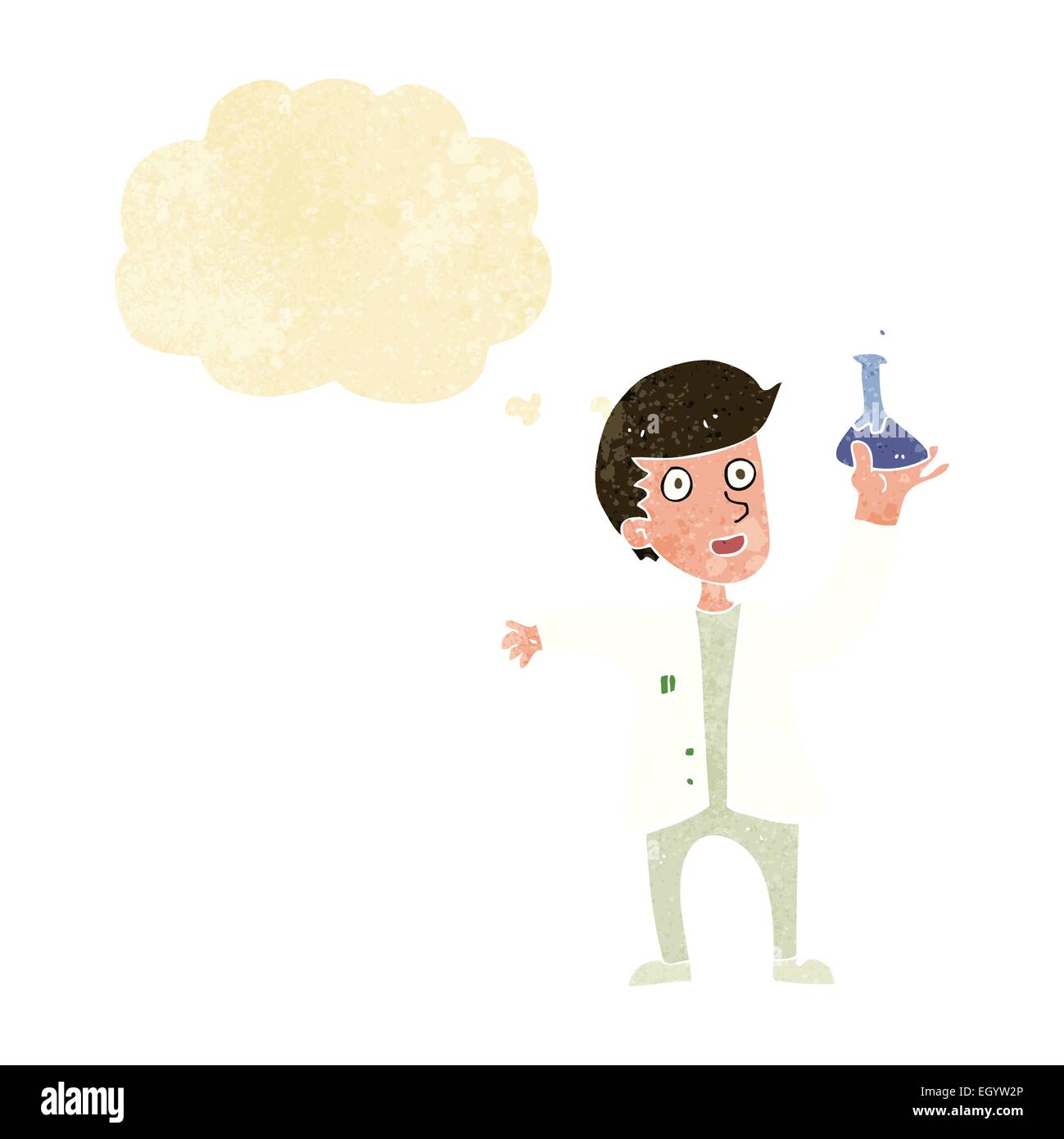 cartoon happy scientist with thought bubble Stock Vector Image & Art ...