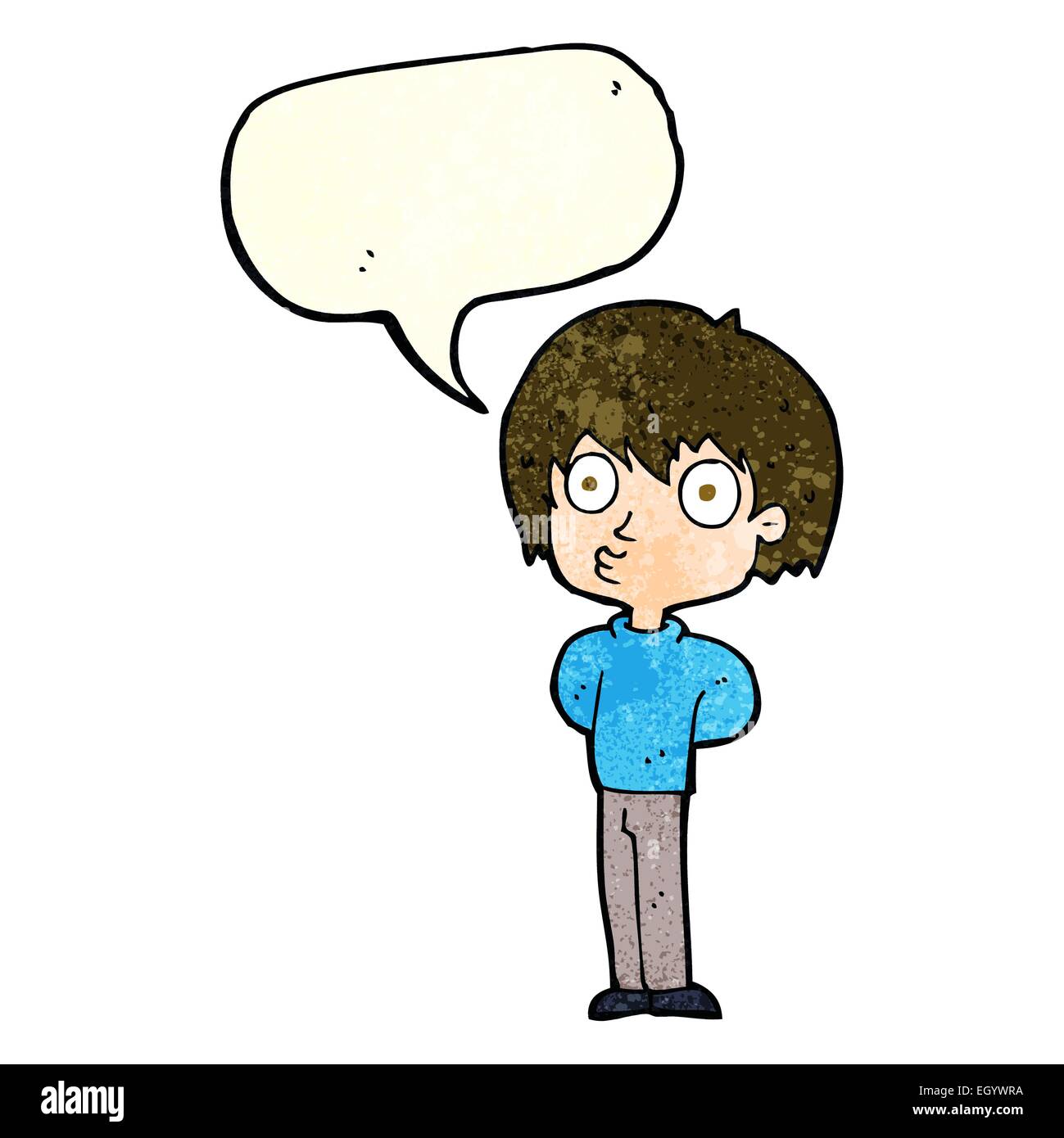cartoon impressed boy with speech bubble Stock Vector Image & Art - Alamy