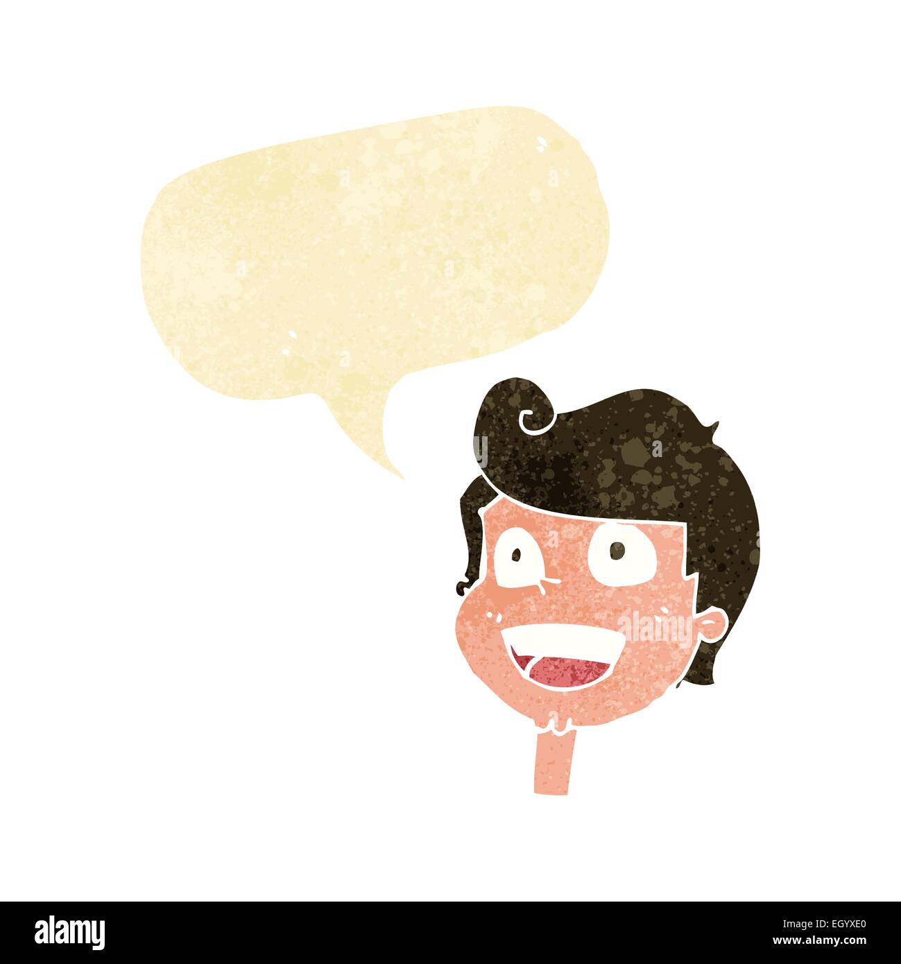 cartoon happy face with speech bubble Stock Vector Image & Art - Alamy