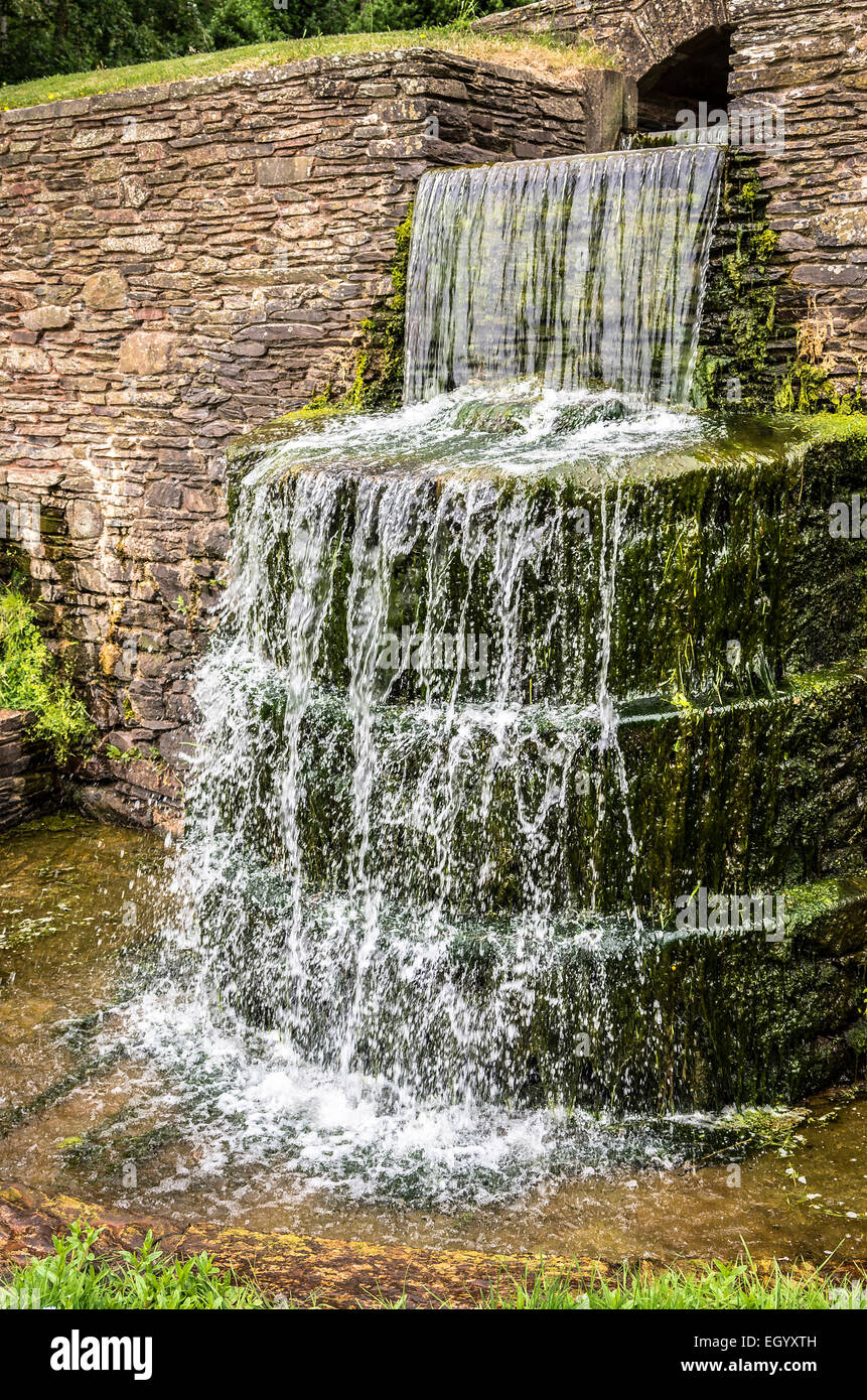 Waterfall downstream of the mill in Hestercombe gardens UK Stock Photo ...