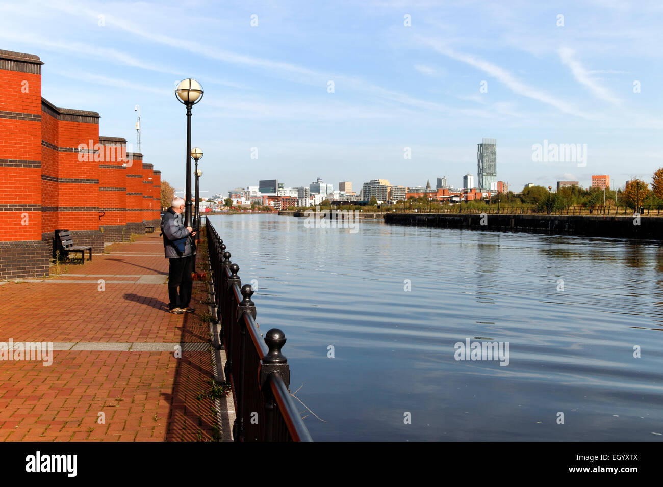 Manchester Ship Canal, Pomona Docks, Salford Quays, Old Trafford Stock ...