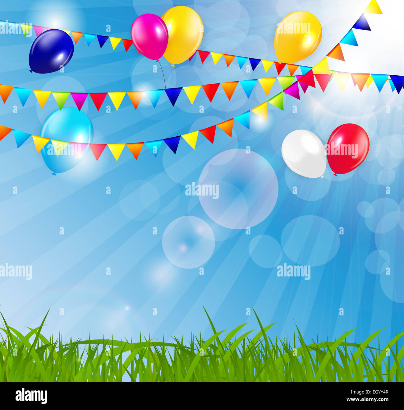 Colored Balloons Background, Vector Illustration Stock Photo - Alamy
