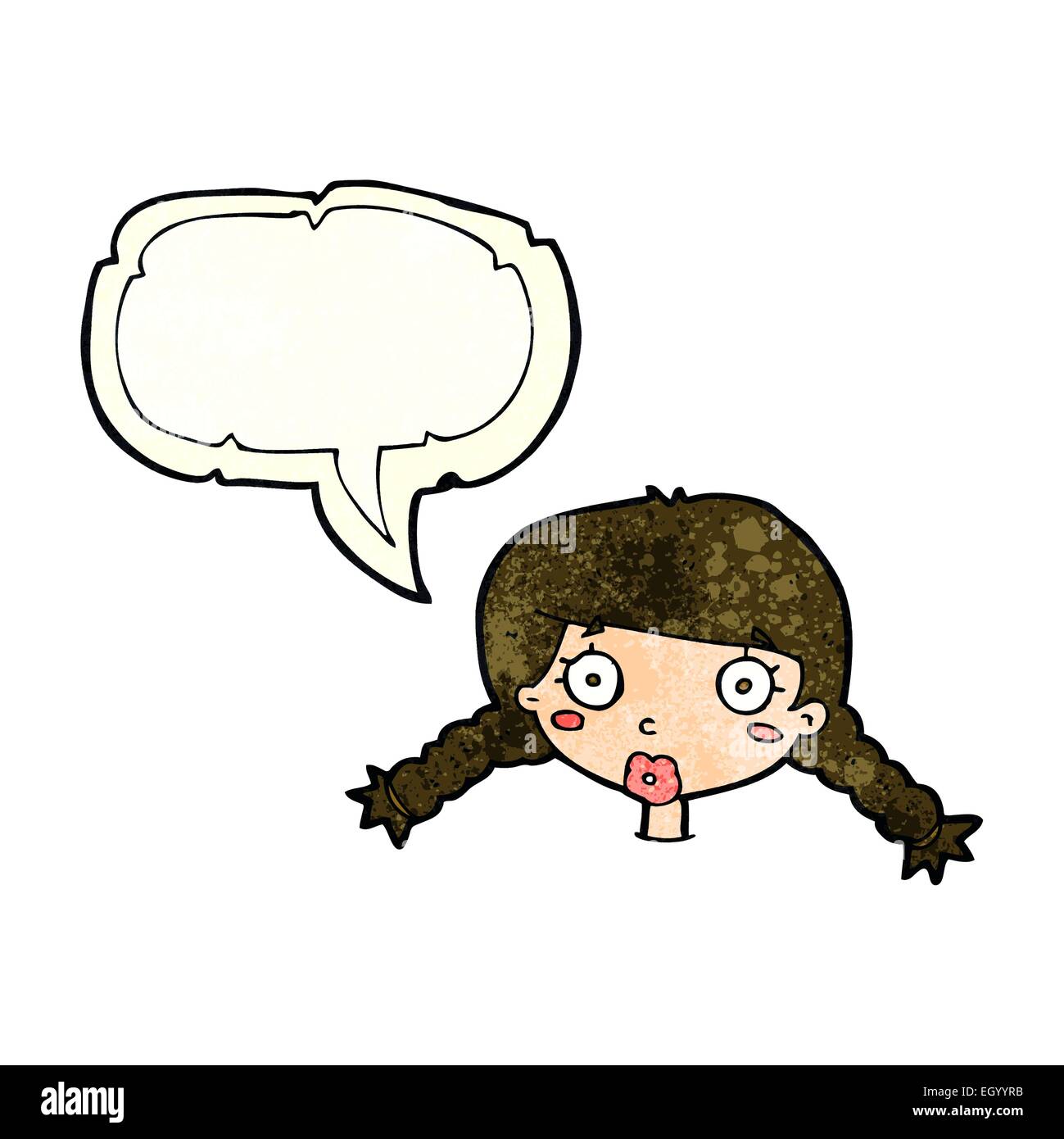 cartoon confused female face with speech bubble Stock Vector Image ...