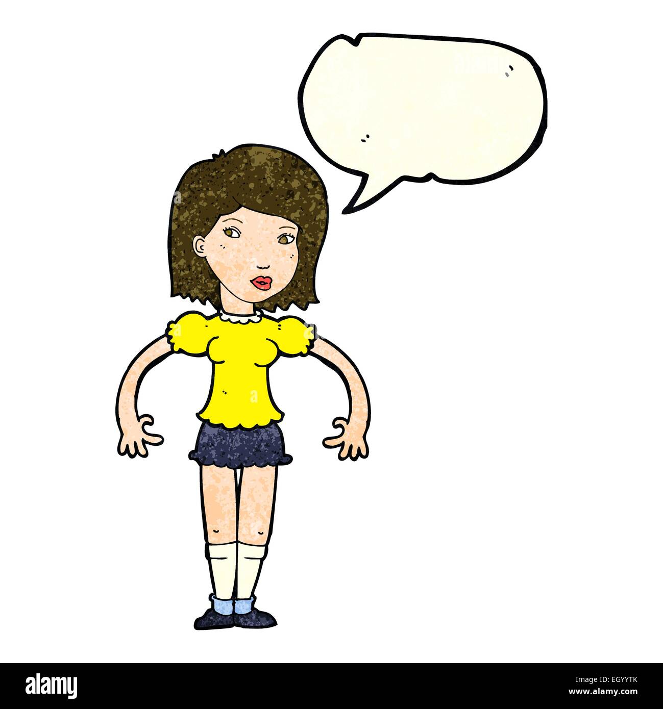 Cartoon woman looking sideways Cut Out Stock Images & Pictures - Alamy