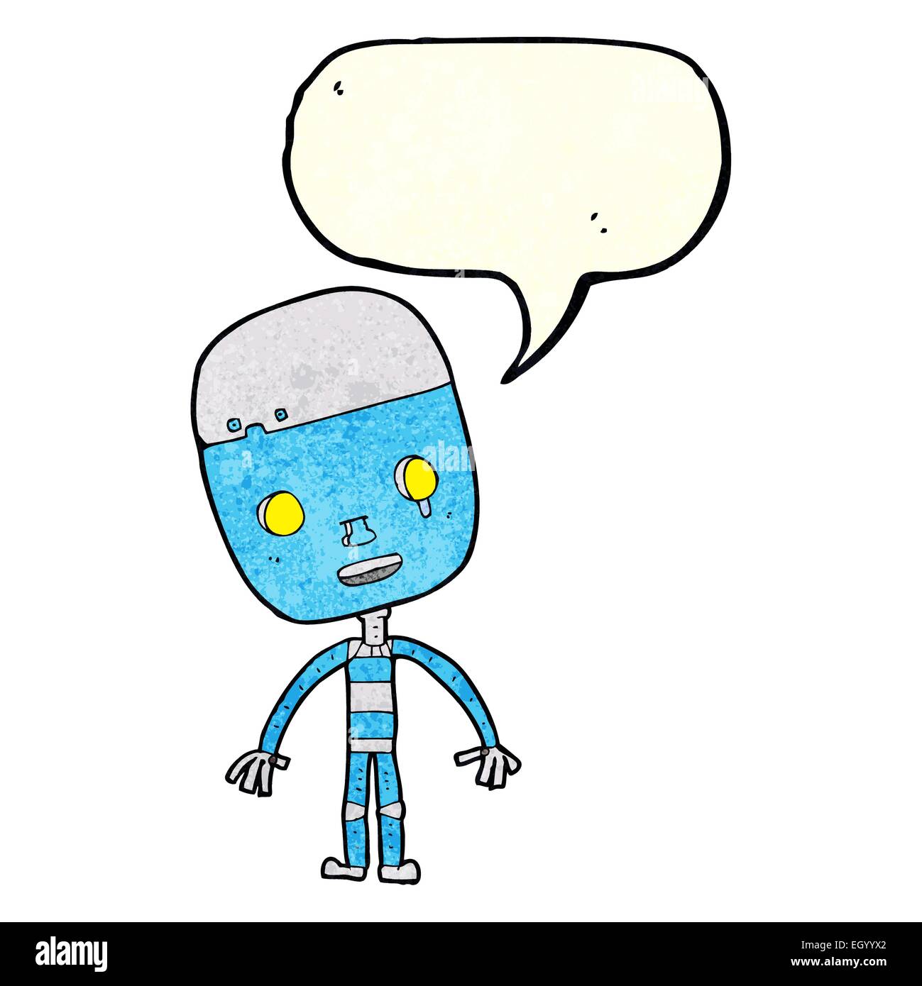 cartoon sad robot with speech bubble Stock Vector Image & Art - Alamy