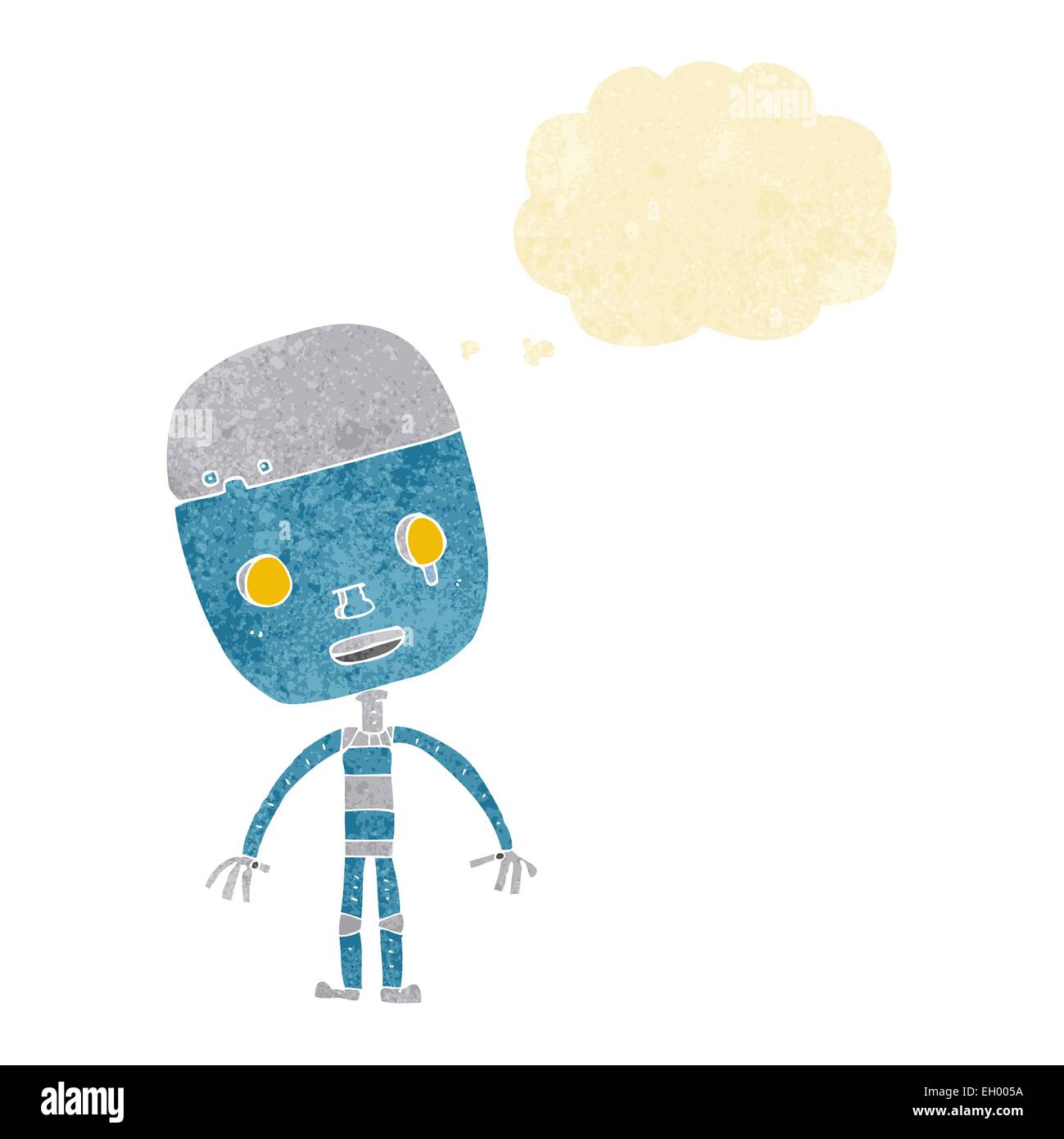 cartoon sad robot with thought bubble Stock Vector Image & Art - Alamy