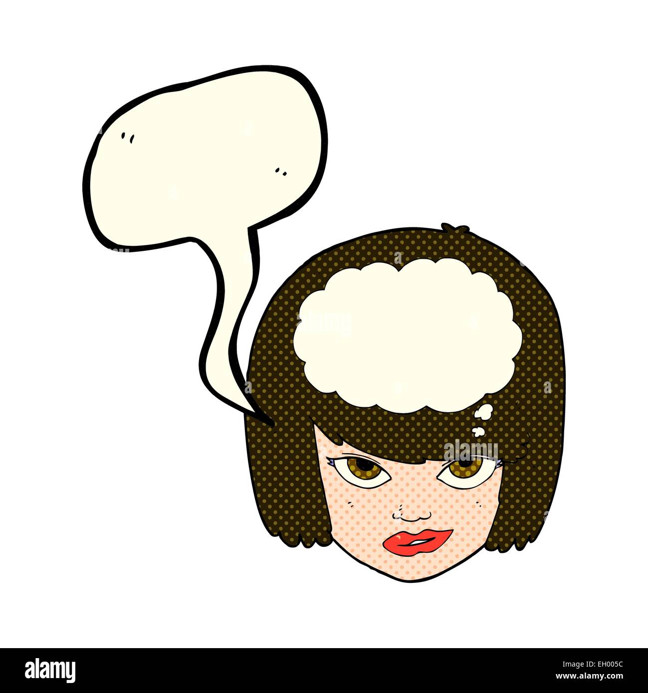 cartoon woman thinking with speech bubble Stock Vector Image & Art - Alamy