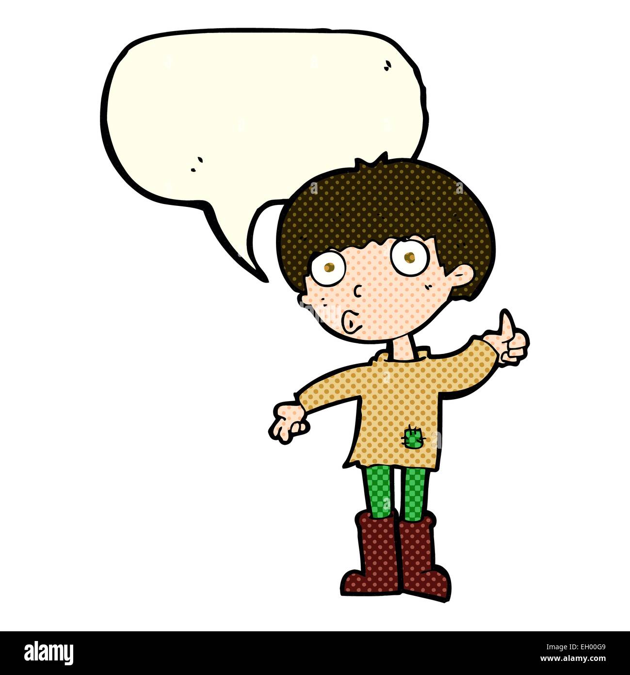cartoon boy asking question with speech bubble Stock Vector Image & Art ...