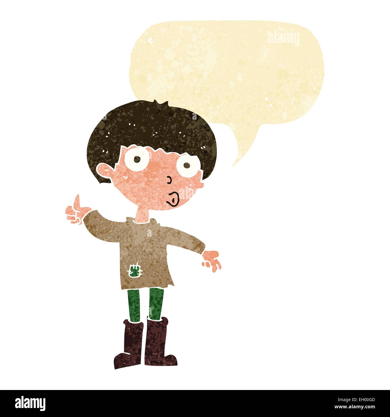 cartoon boy asking question with speech bubble Stock Vector Image & Art ...