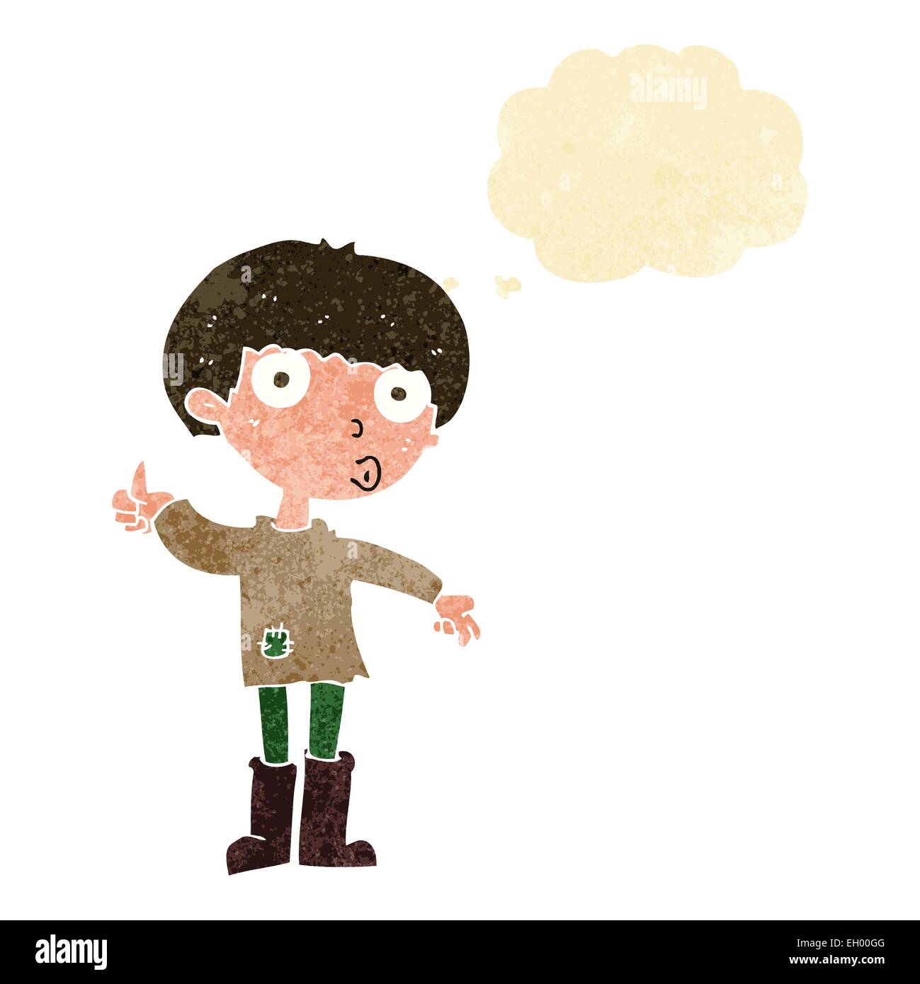 cartoon boy asking question with thought bubble Stock Vector Image ...