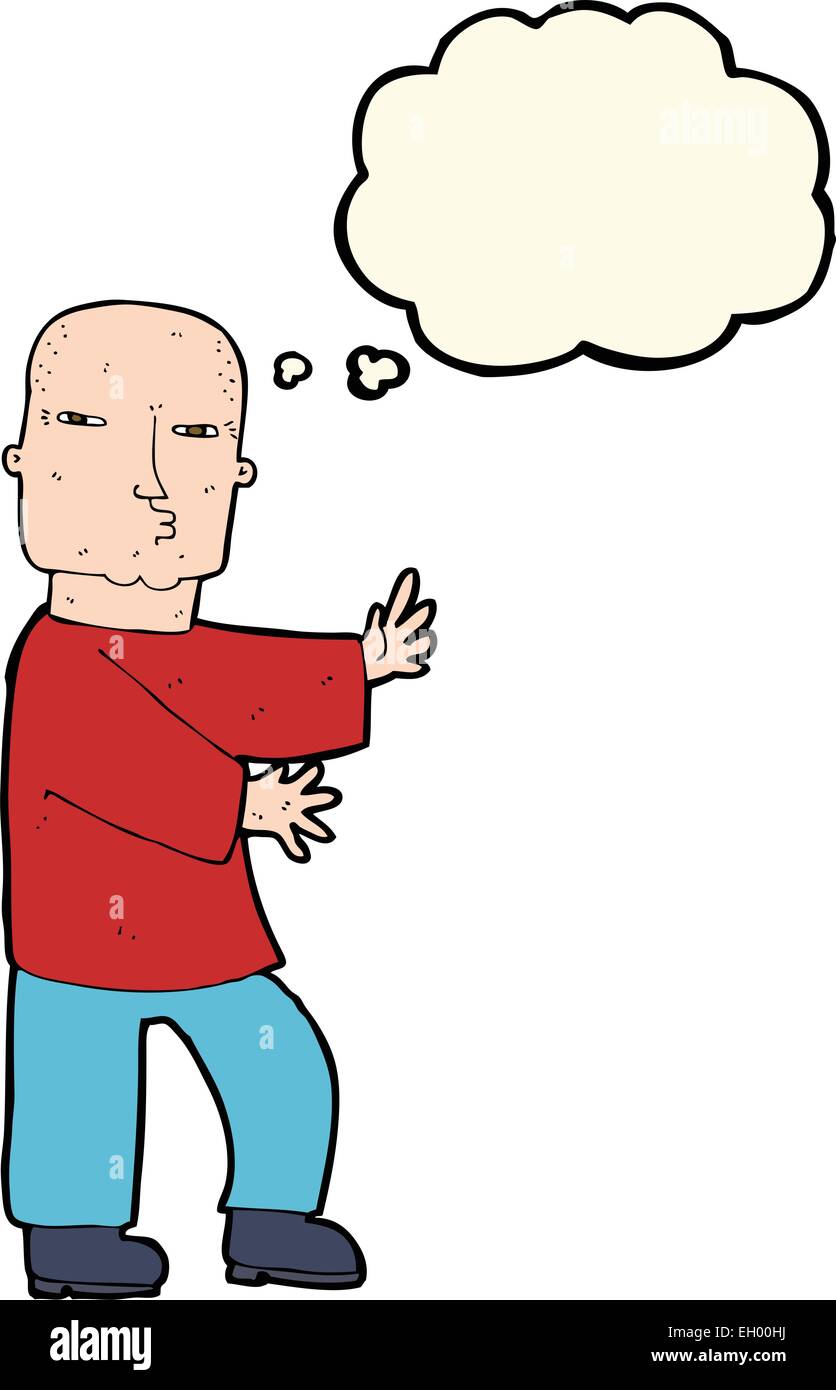 cartoon tough man with thought bubble Stock Vector Image & Art - Alamy