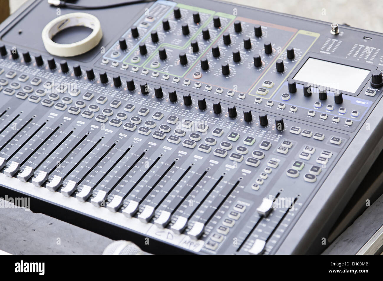 Mixer at a concert, detail of a tool for controlling sound and music ...