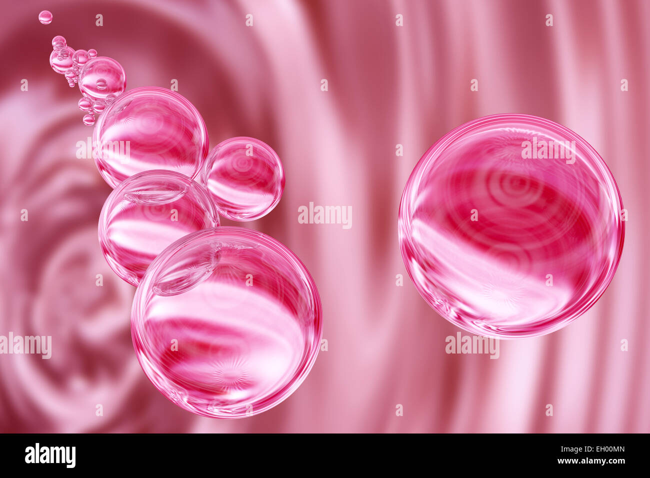 3d rendering of an abstract composition with pink bubbles Stock Photo ...