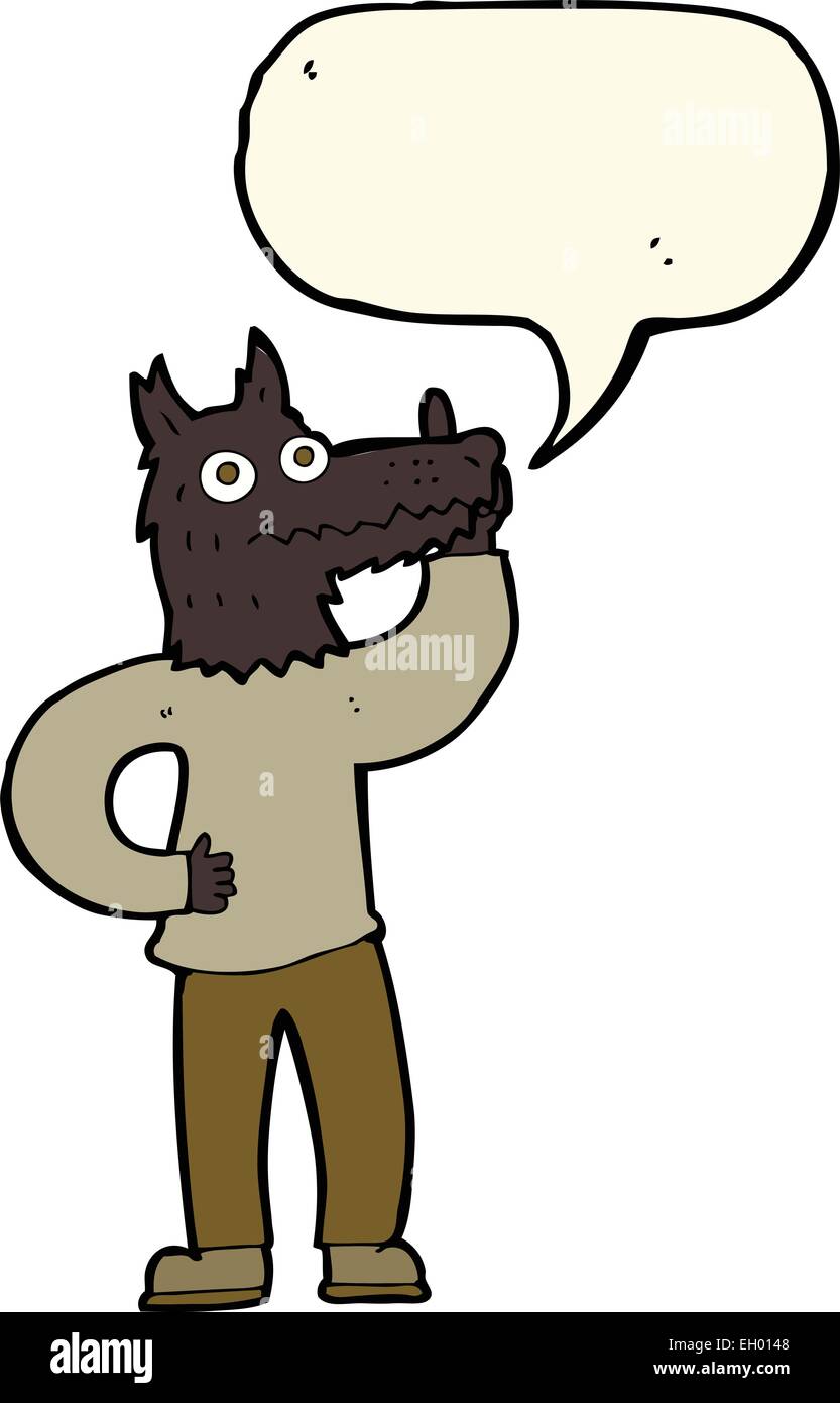 cartoon werewolf with idea with speech bubble Stock Vector Image & Art ...