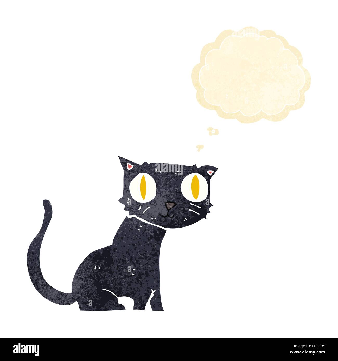 Cartoon black cat thought bubble hi-res stock photography and images ...