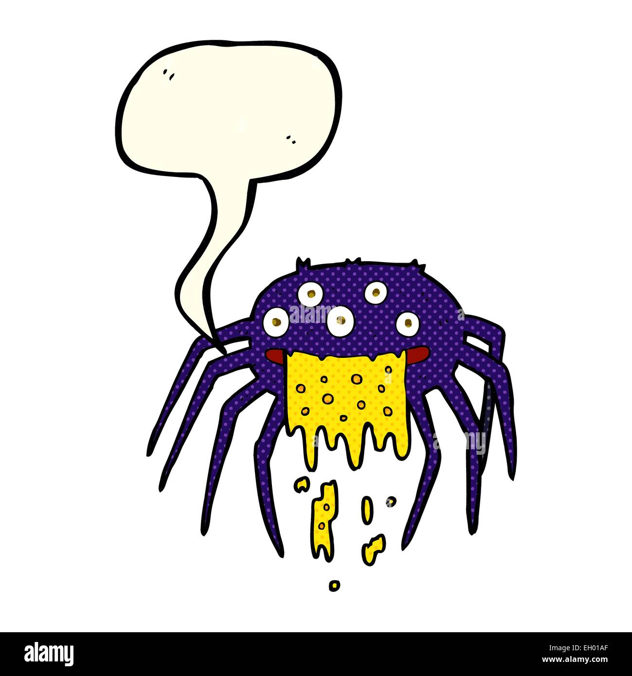 cartoon gross halloween spider with speech bubble Stock Vector Image ...