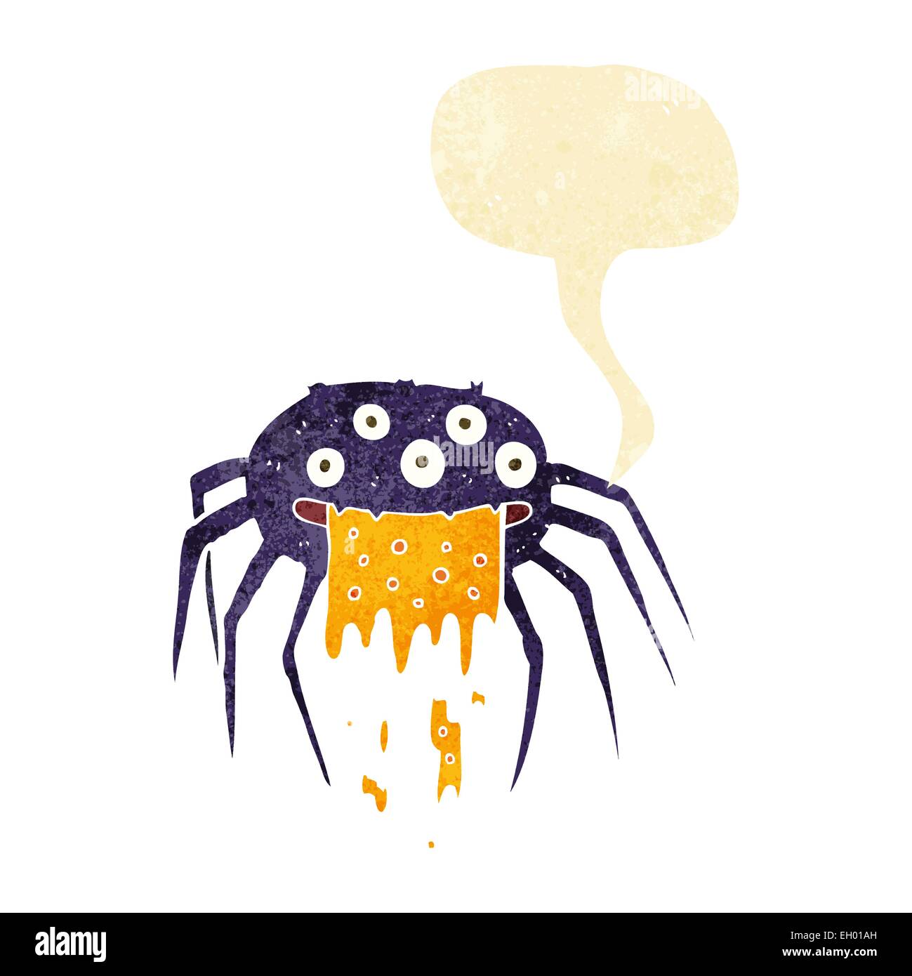 cartoon gross halloween spider with speech bubble Stock Vector Image ...