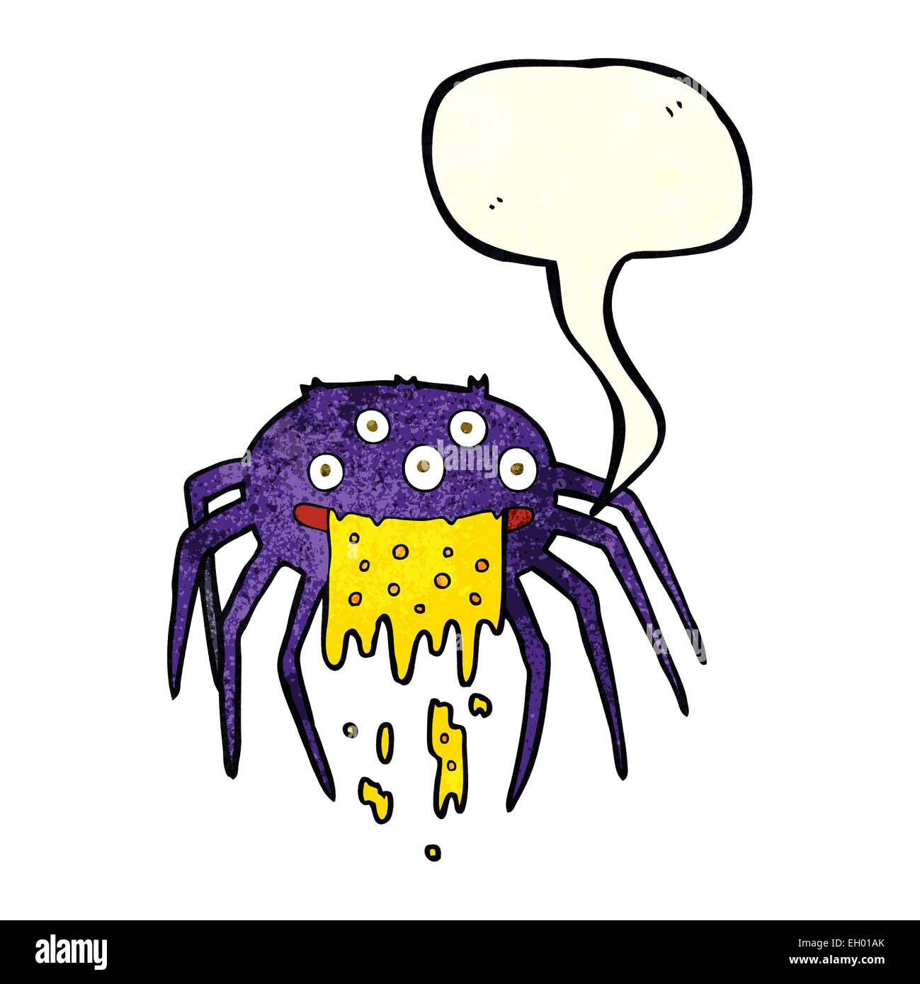 cartoon gross halloween spider with speech bubble Stock Vector Image ...