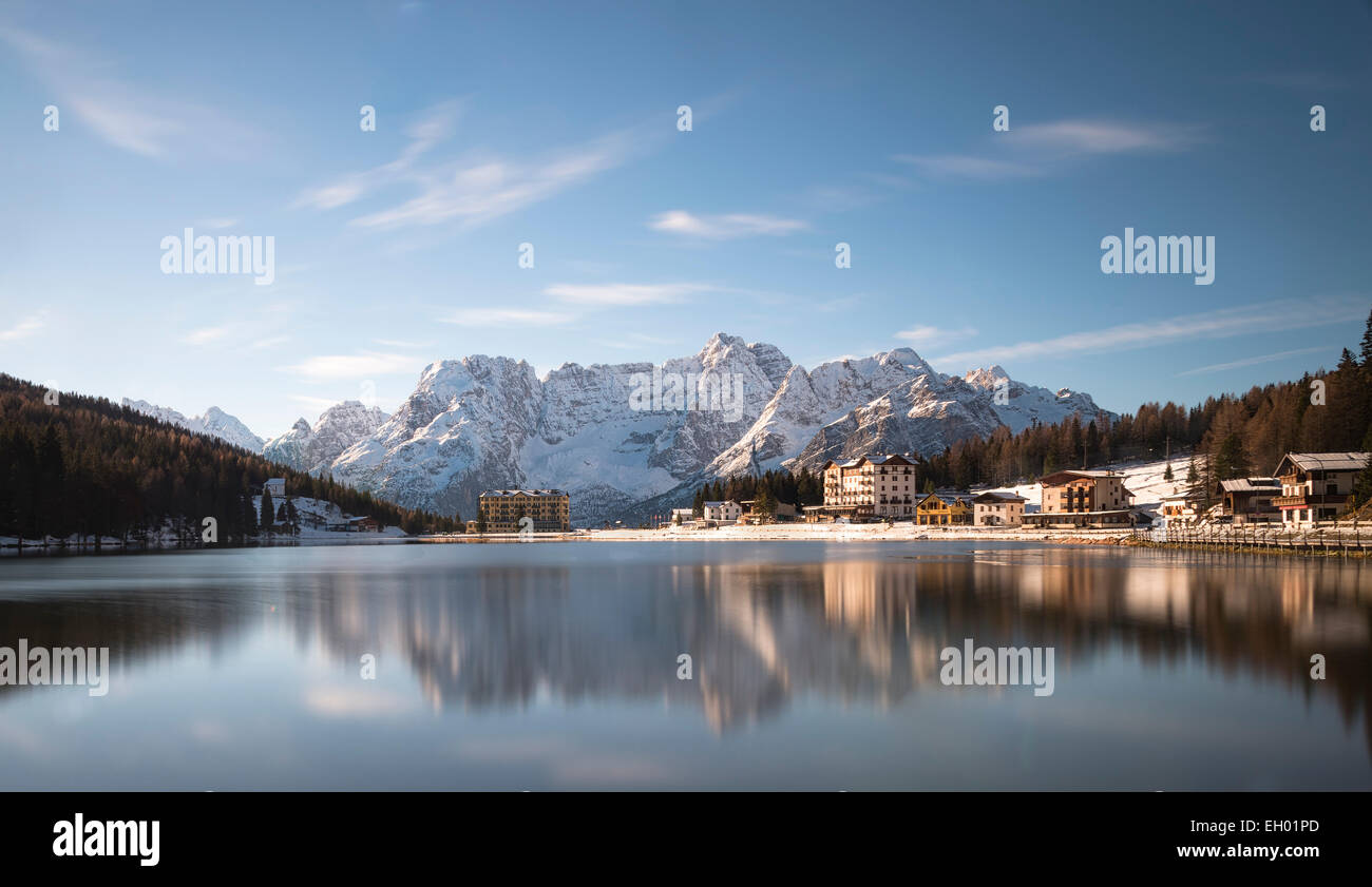 Italy, Veneto, Belluno, Lake Misurina in autumn Stock Photo - Alamy