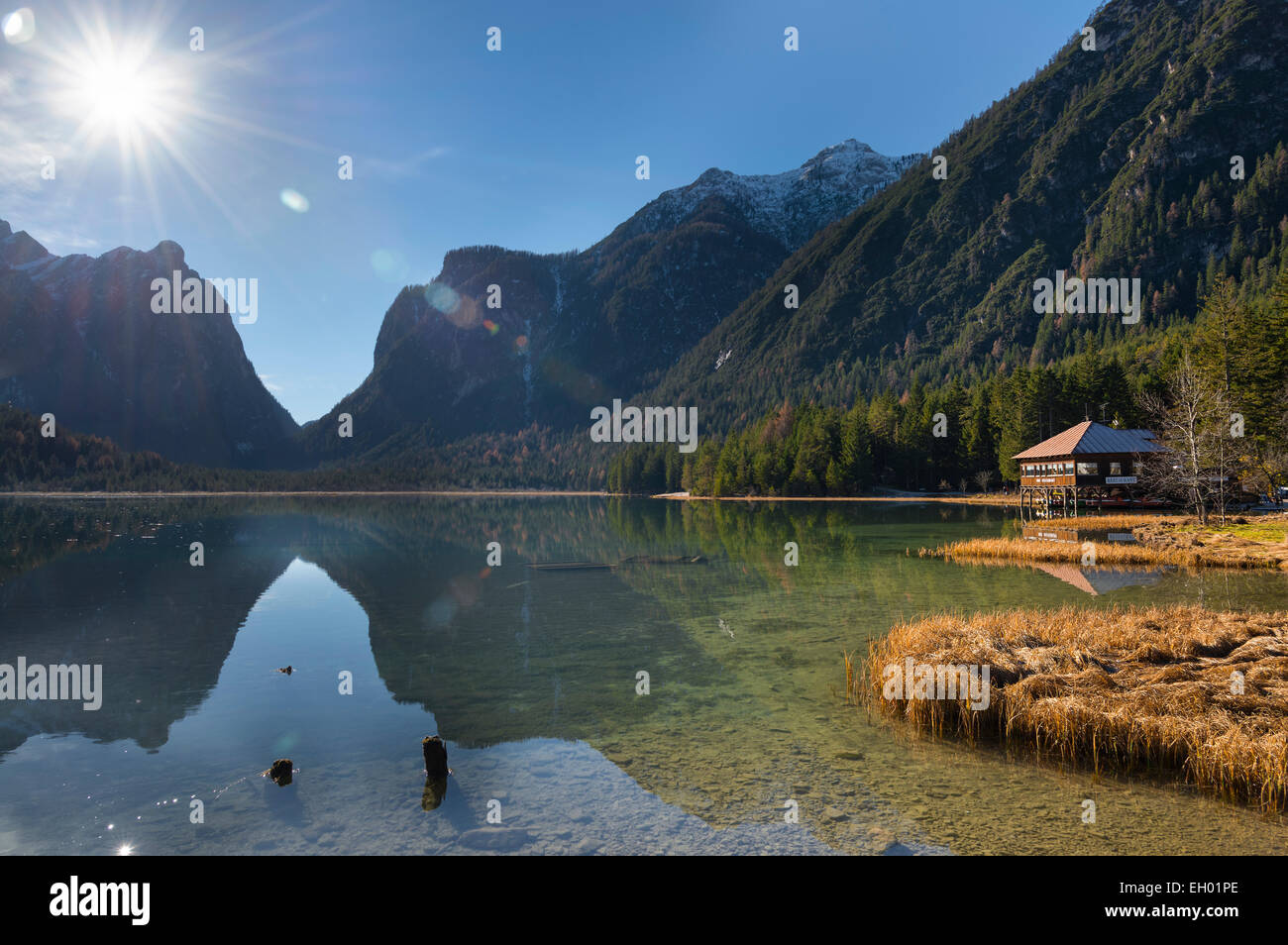 Toblacher see in autumn hi-res stock photography and images - Alamy