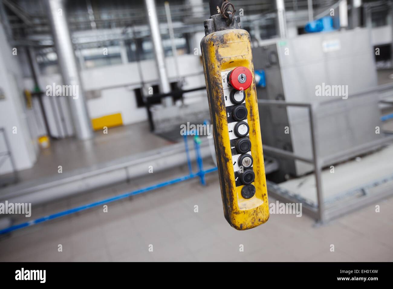 Industrial button board Stock Photo - Alamy