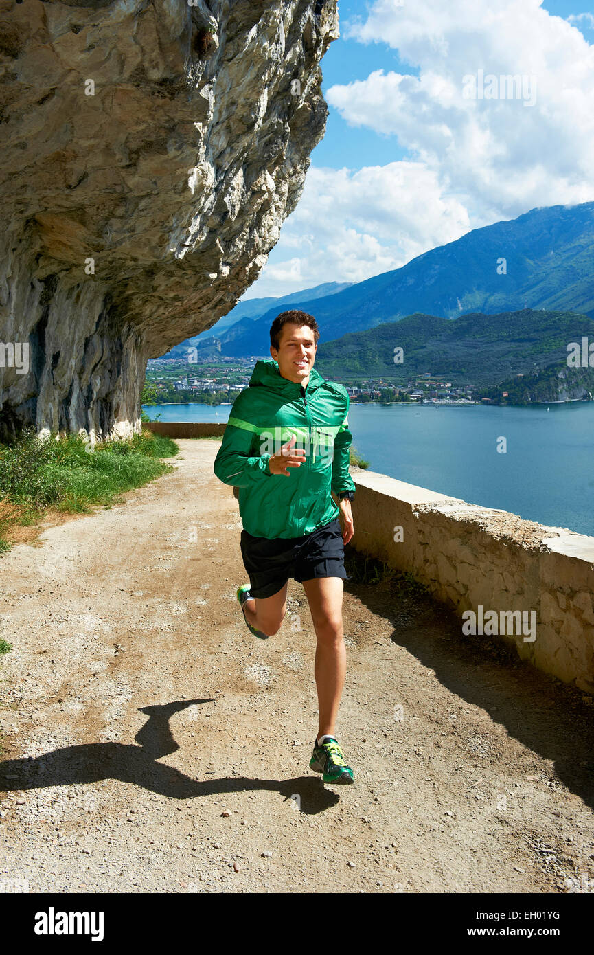 Man running at lake garda hi-res stock photography and images - Alamy