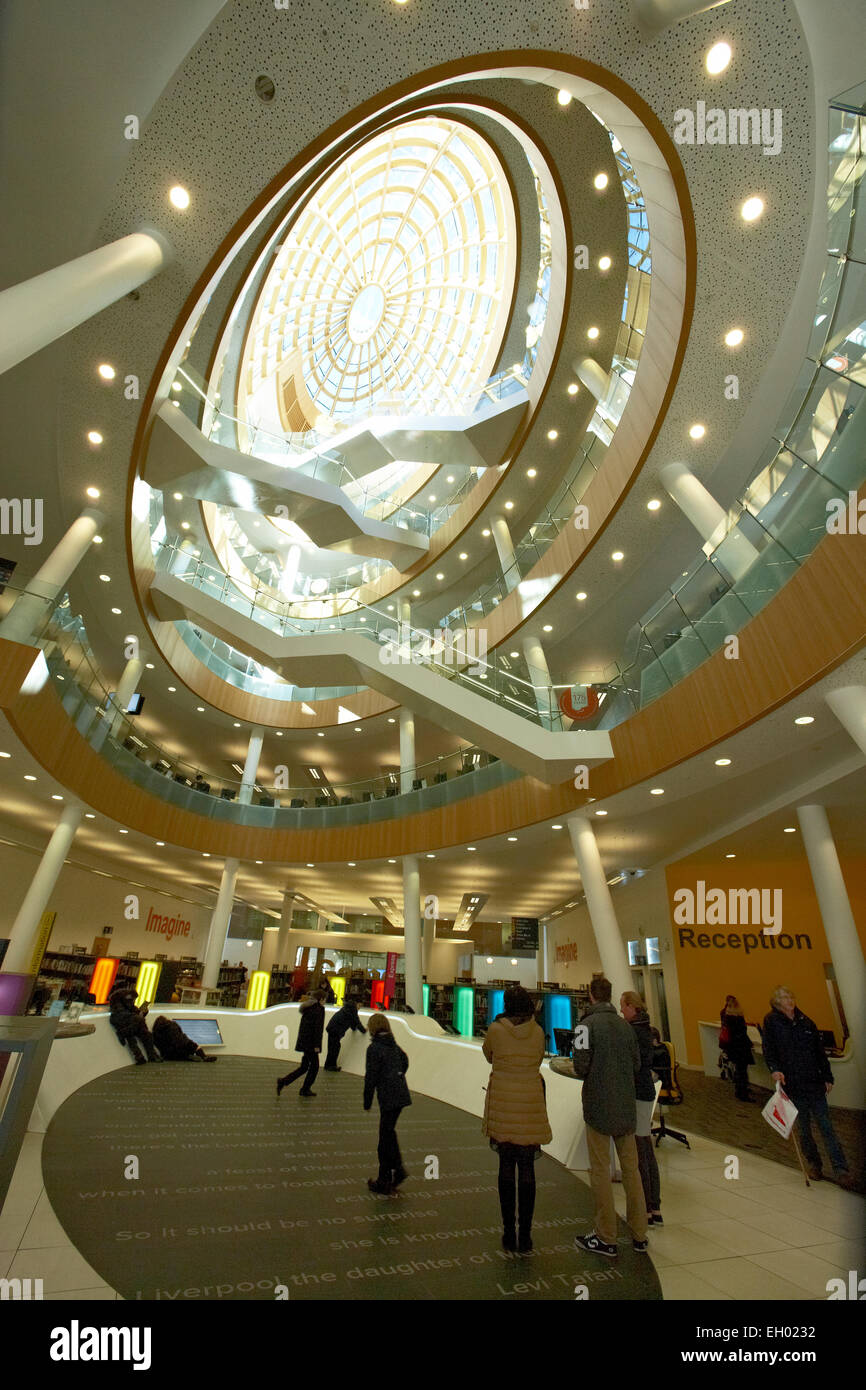 Interior Central Library Liverpool Merseyside UK Stock Photo - Alamy