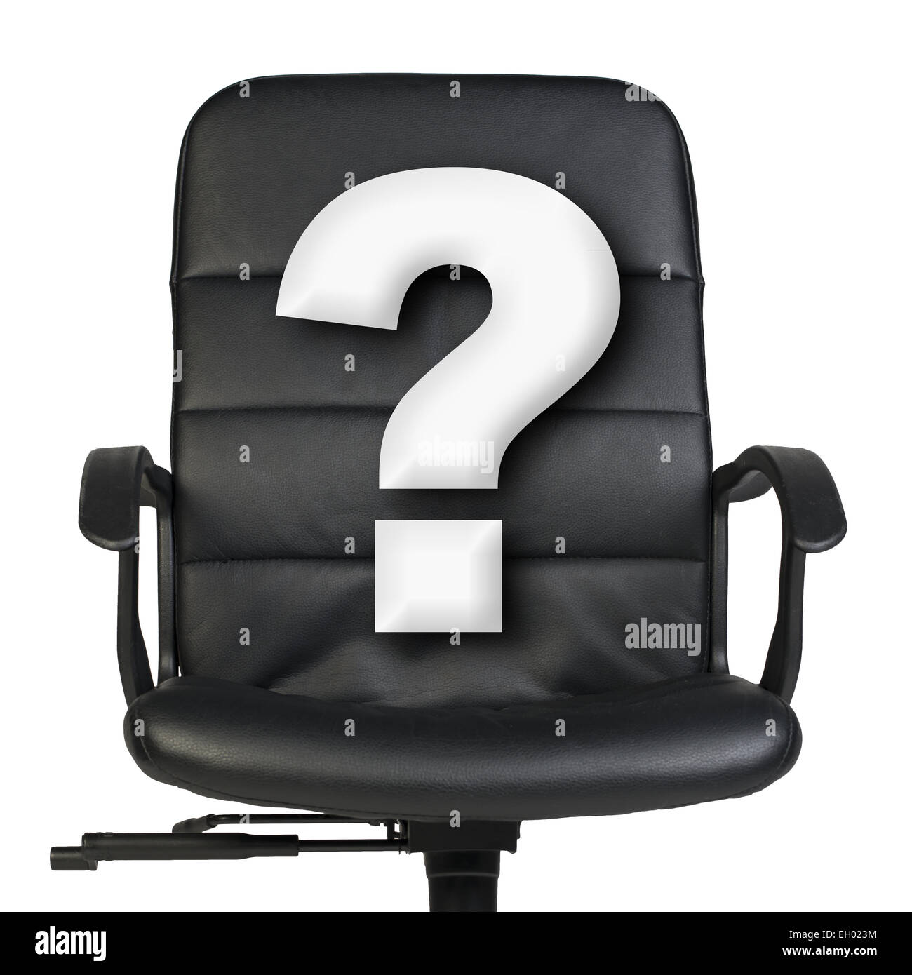 White question mark stands in chair. Isolated on white background Stock ...