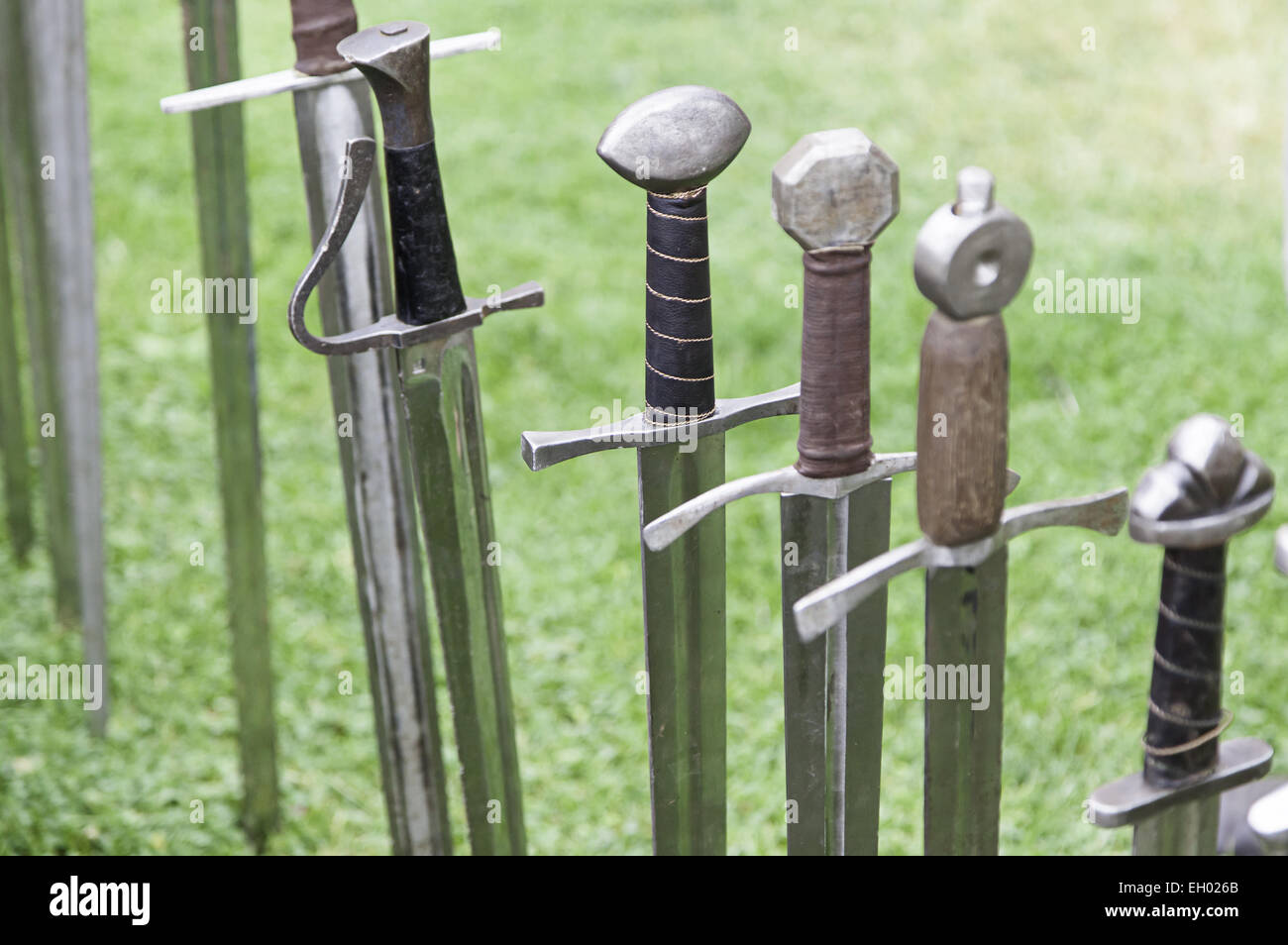 Ancient medieval swords, detail of a weapon of war and death, art and ...