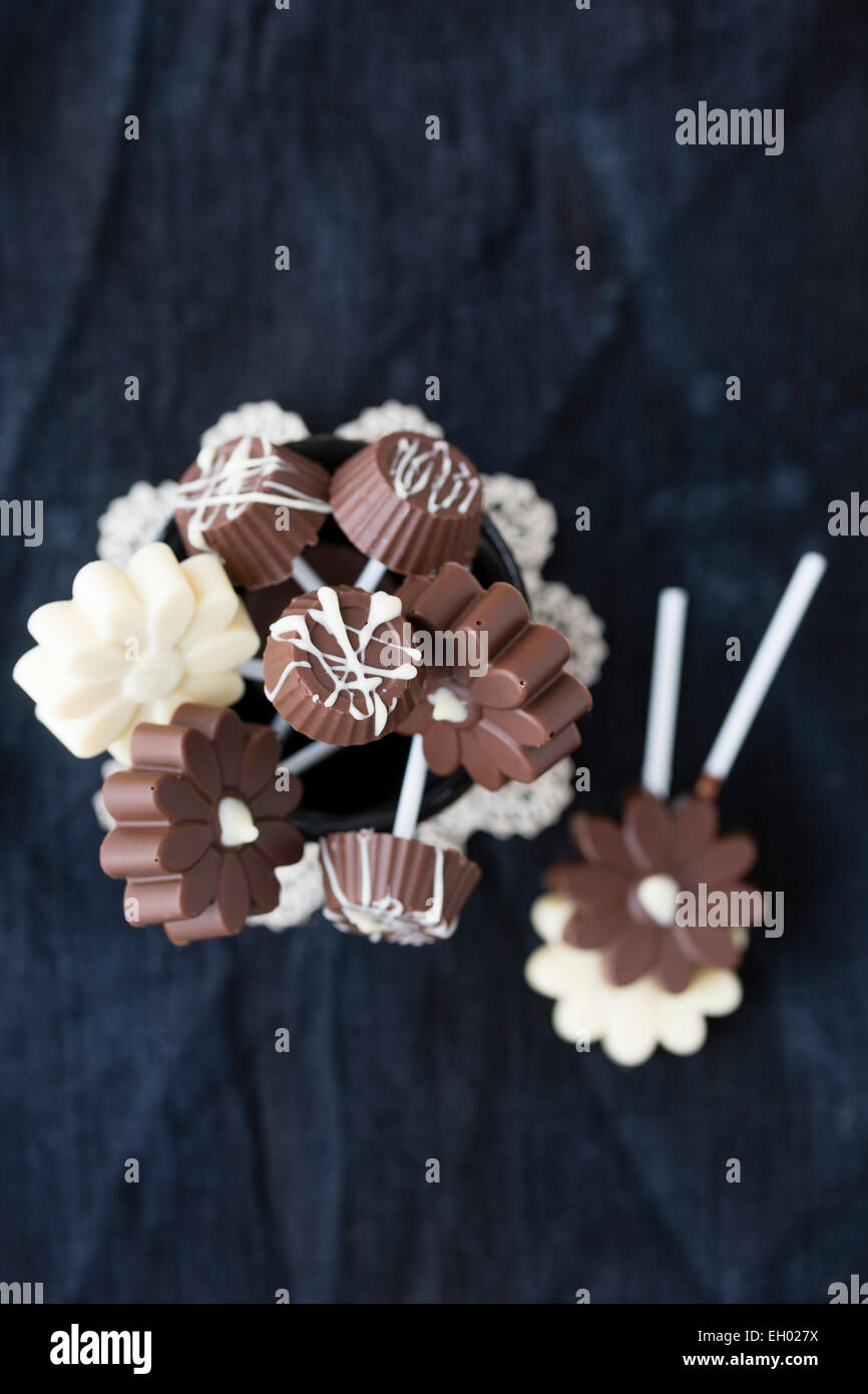Homemade chocolate lollies Stock Photo - Alamy