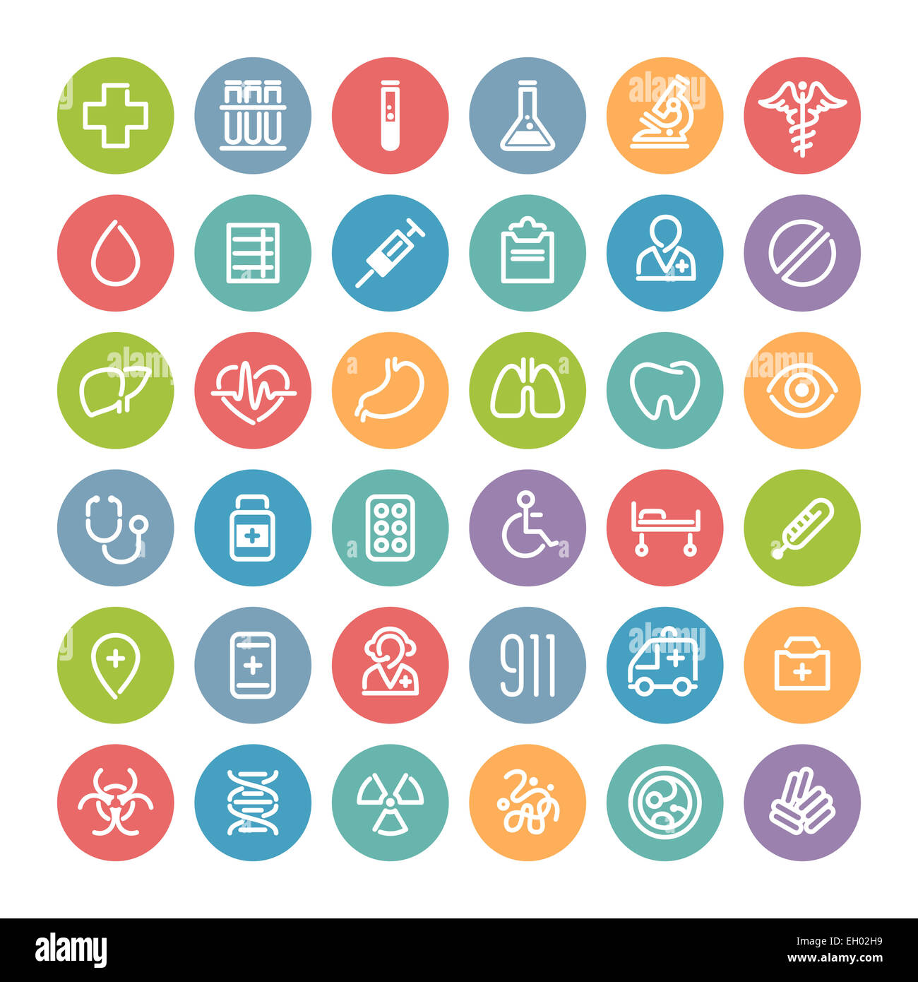 Science laboratory flat icons Cut Out Stock Images & Pictures - Alamy