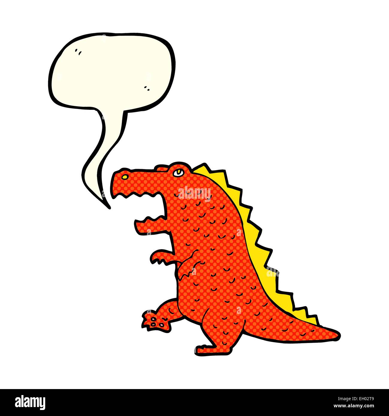 cartoon dinosaur with speech bubble Stock Vector Image & Art - Alamy