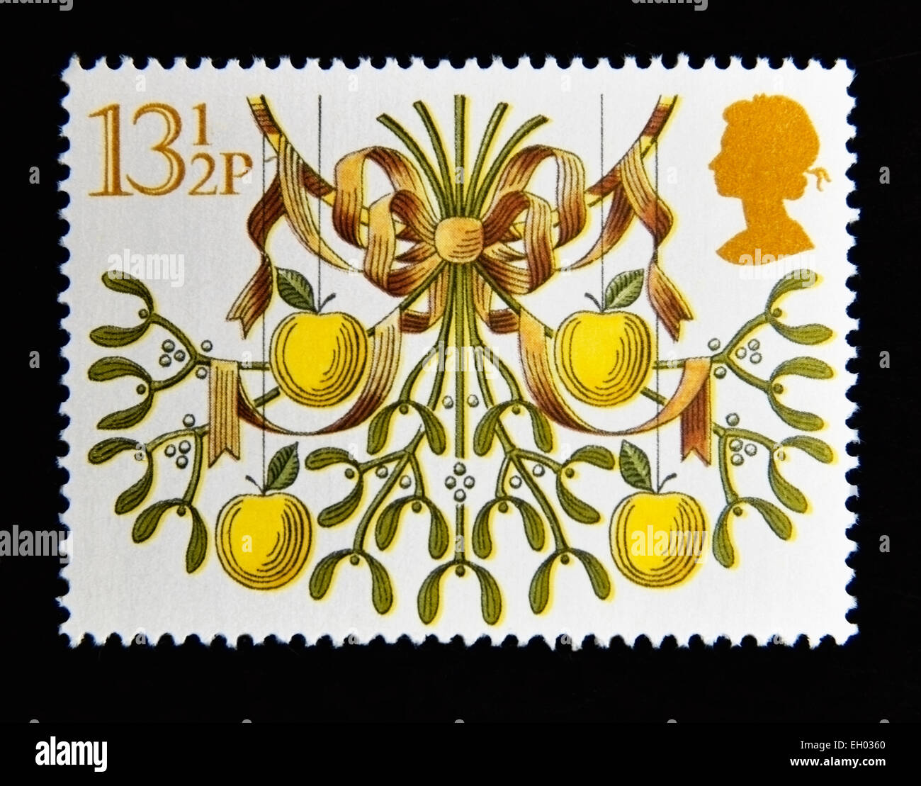 Postage stamp. Great Britain. Queen Elizabeth II. 1980. Christmas ...