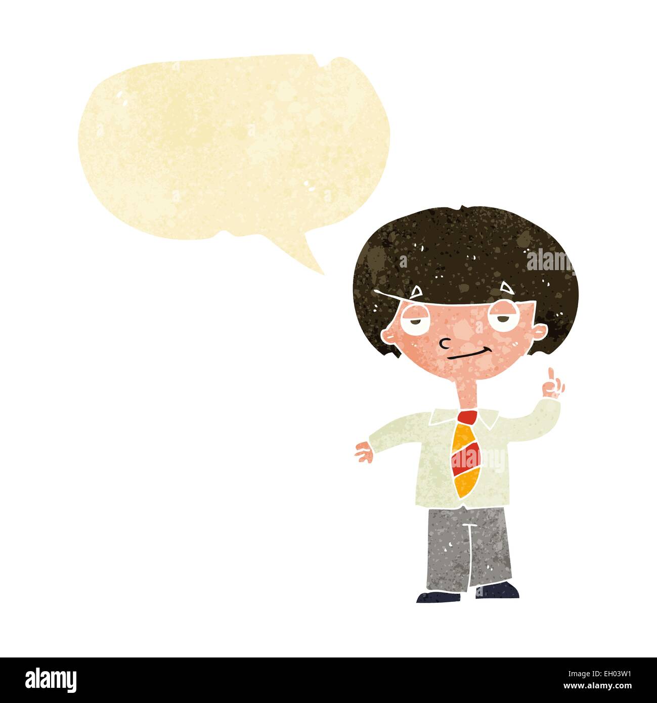 cartoon school boy answering question with speech bubble Stock Vector ...