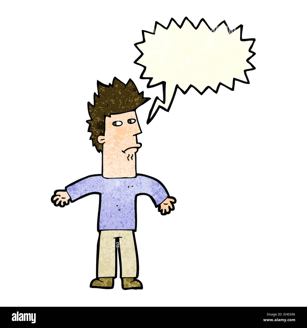 cartoon confused man with speech bubble Stock Vector Image & Art - Alamy