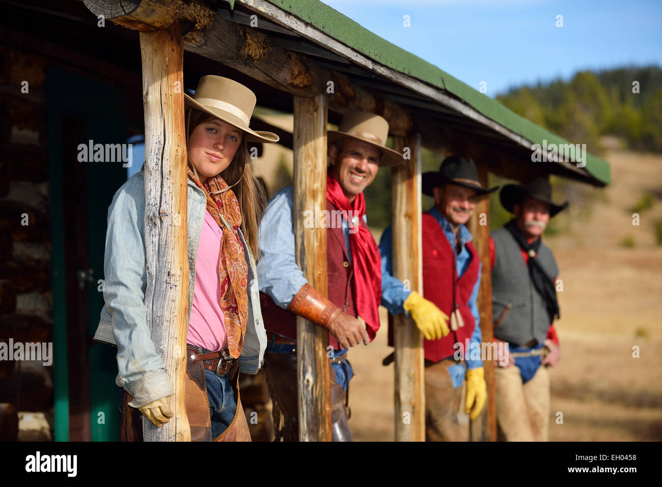 Cowboy standing under a porch hi-res stock photography and images - Alamy