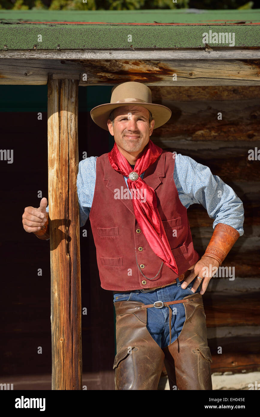 USA, Wyoming, portrait of a cowboy Stock Photo - Alamy