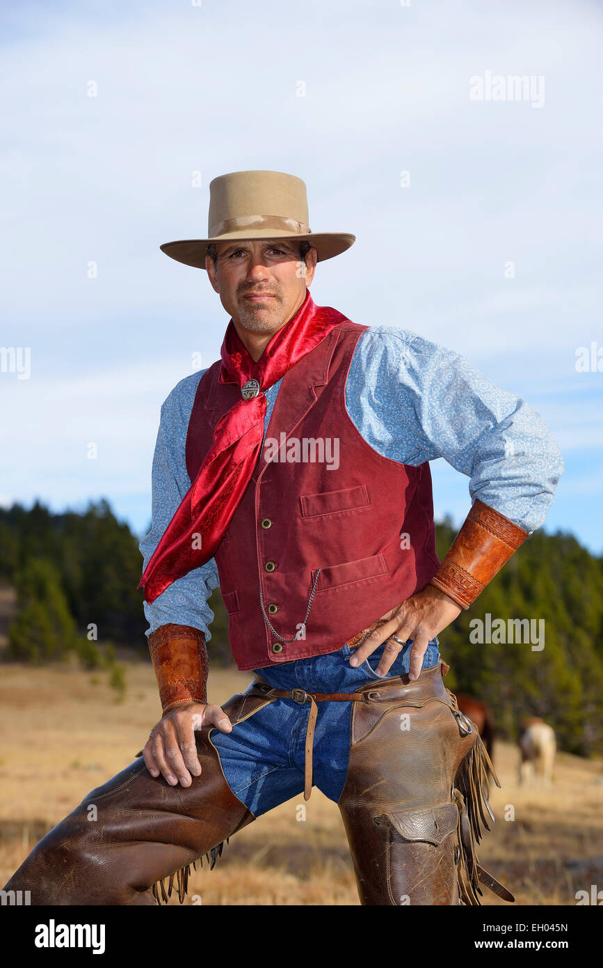USA, Wyoming, portrait of a cowboy Stock Photo - Alamy